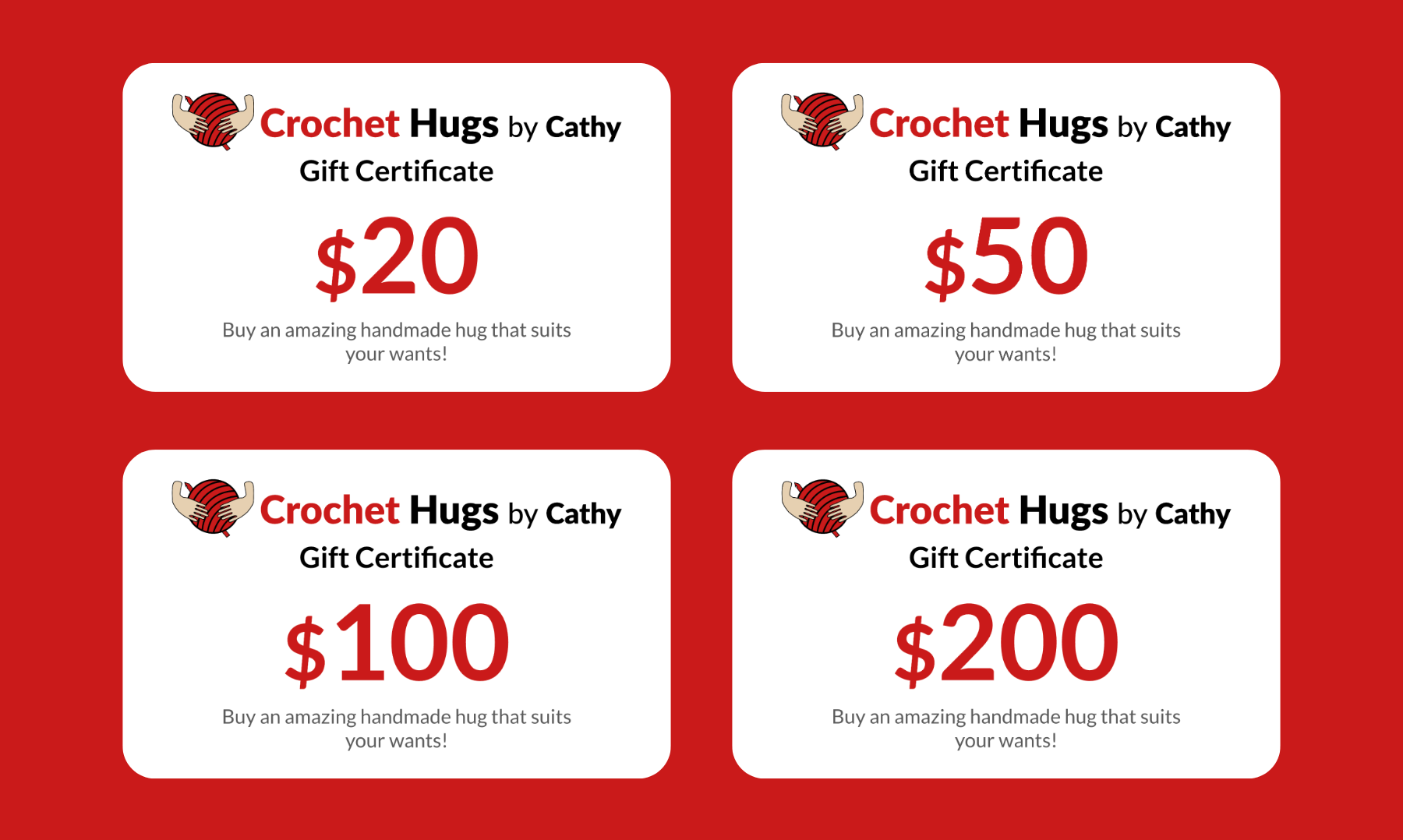 Crochet Hugs by Cathy Gift Certificate